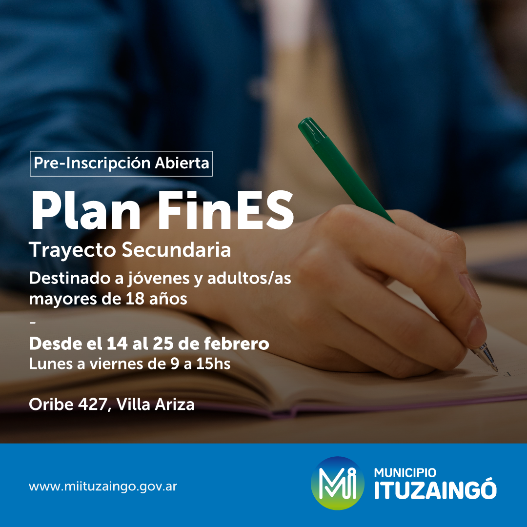 EDUCACIÓN: COMENZÓ LA PRE-INSCRIPCIÓN AL PLAN FINES TRAYECTO SECUNDARIA ...